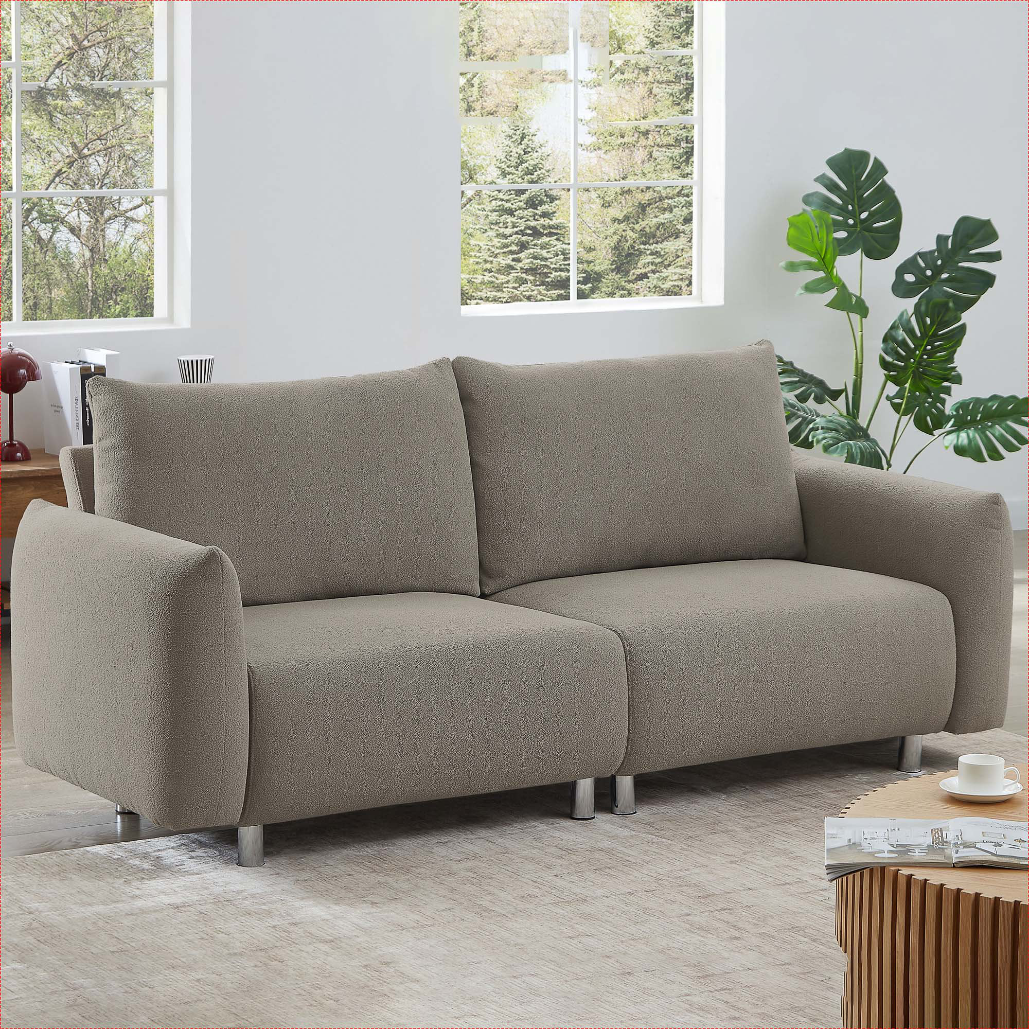Ebern Designs Bread Sofa 2 - Seater Loveseat: Loose - Back, Textured ...
