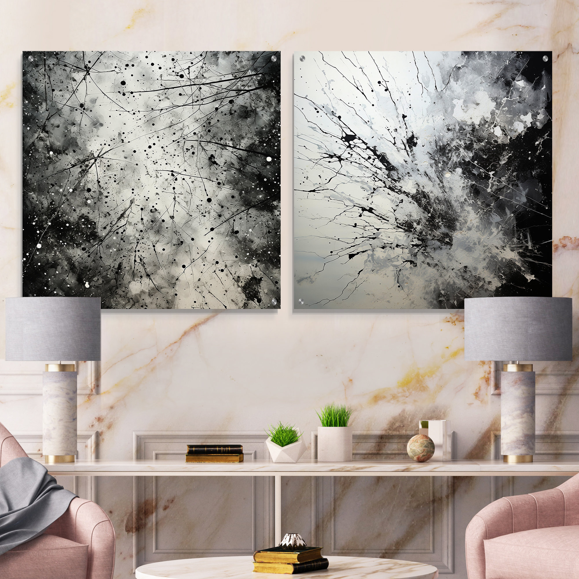 Ivy Bronx Minimalism Black And White Ink Tornado - Abstract Shapes ...