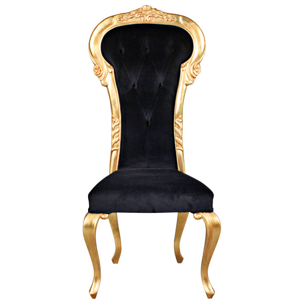 Design Toscano Rococo Delacroix Tufted Velvet Side Chair | Wayfair