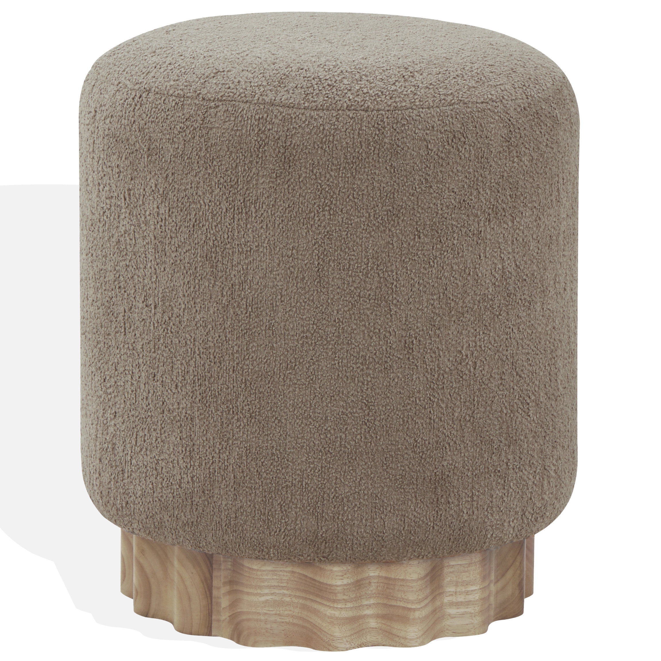 Latitude Run® Nikolas Round Boucle Ottoman & Reviews | Wayfair