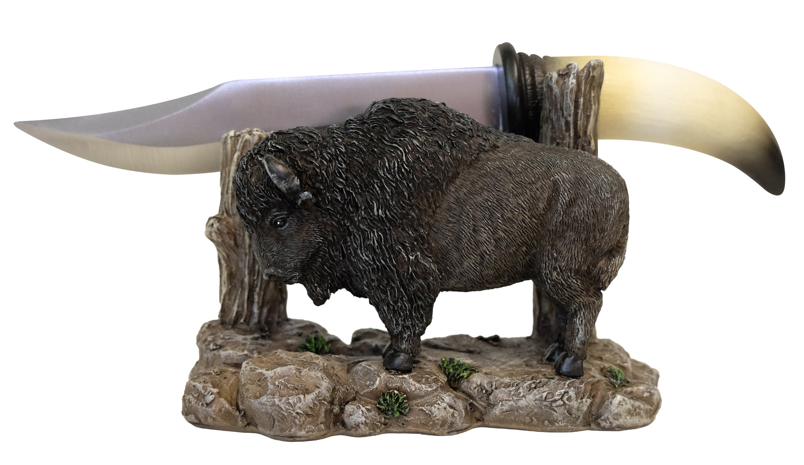 Millwood Pines Bromide Polyresin North American Bison Stainless Steel ...