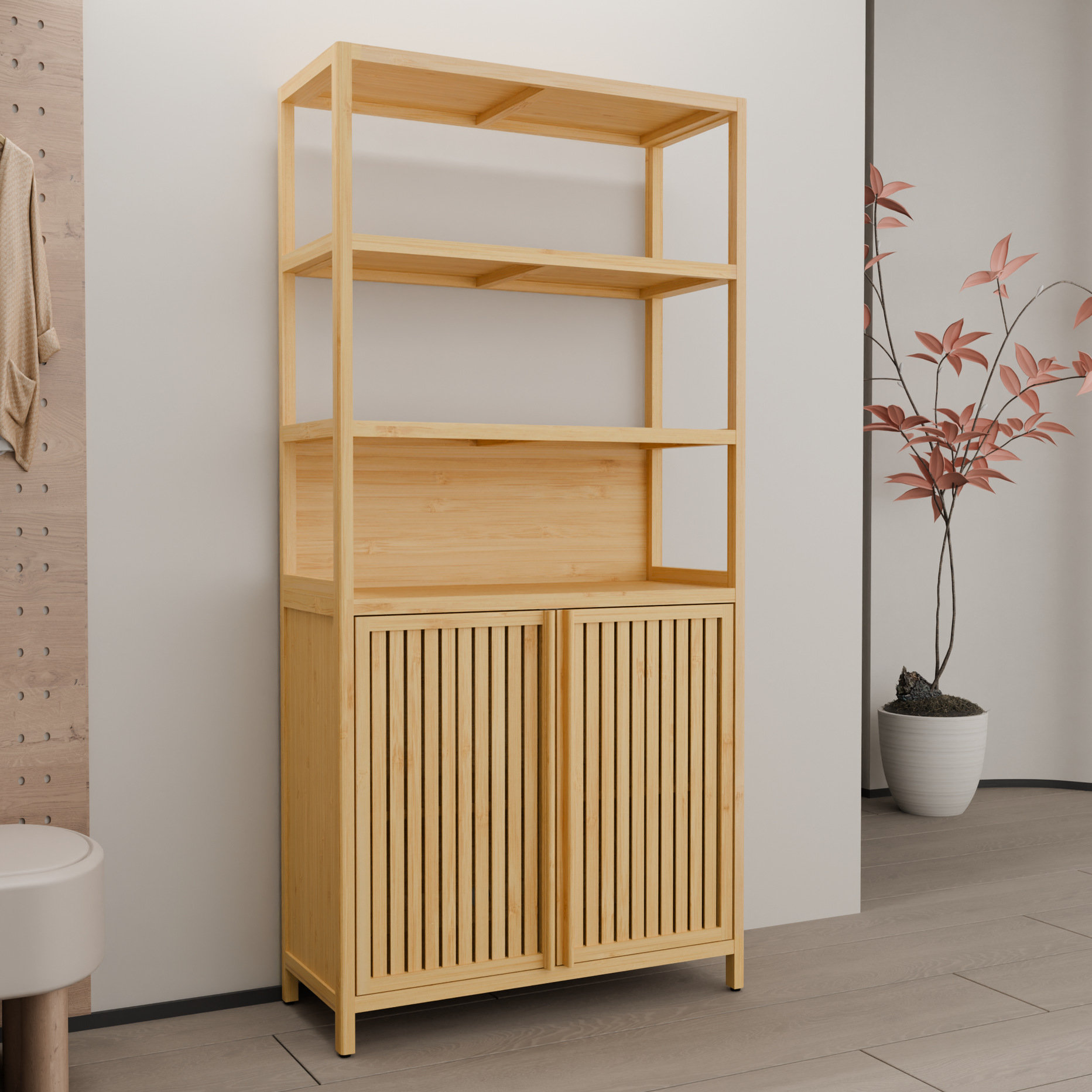 Latitude Run® 64-inch Tall Double-door Storage Rack With Drawers And 2 ...