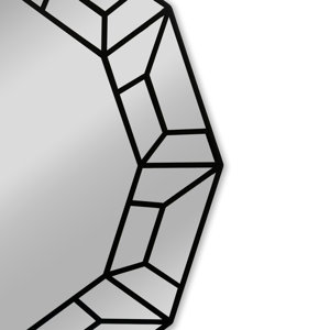 Orren Ellis Maique Reflection Contemporary Black Finish Decagon Framed ...