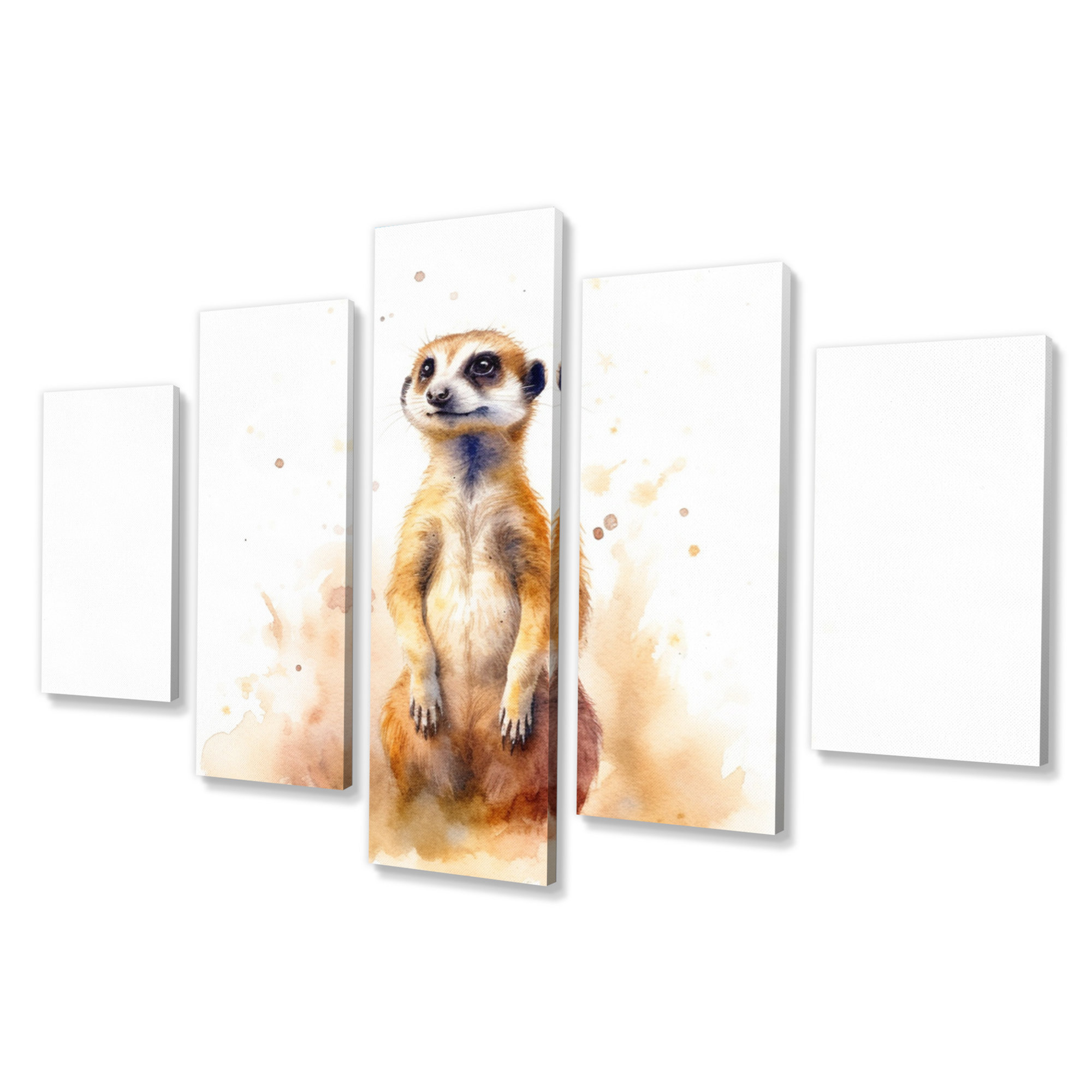 Design Art Meerkat Watchers I - Animals Wall Art Print - 5 Panels | Wayfair