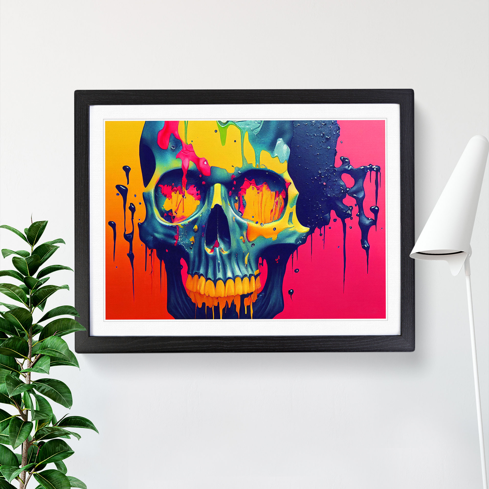 Happy Larry Skull Paint Splatter Vol.3 Abstract | Wayfair.co.uk