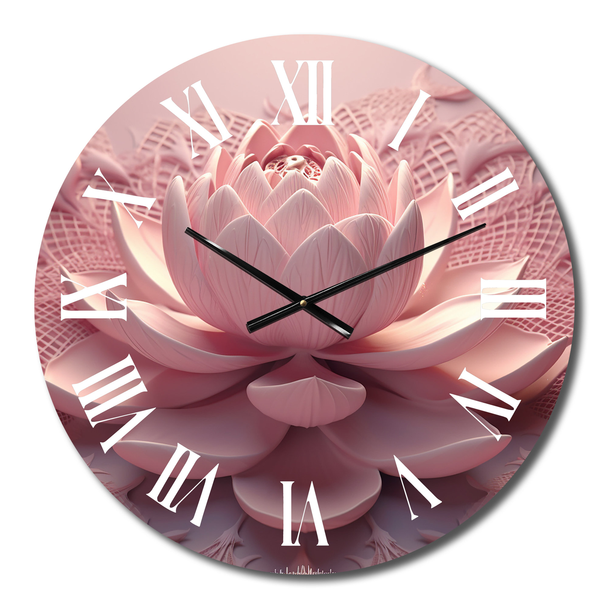 Design Art Blooming Delicate Pink Lotus II Wall Clock | Wayfair