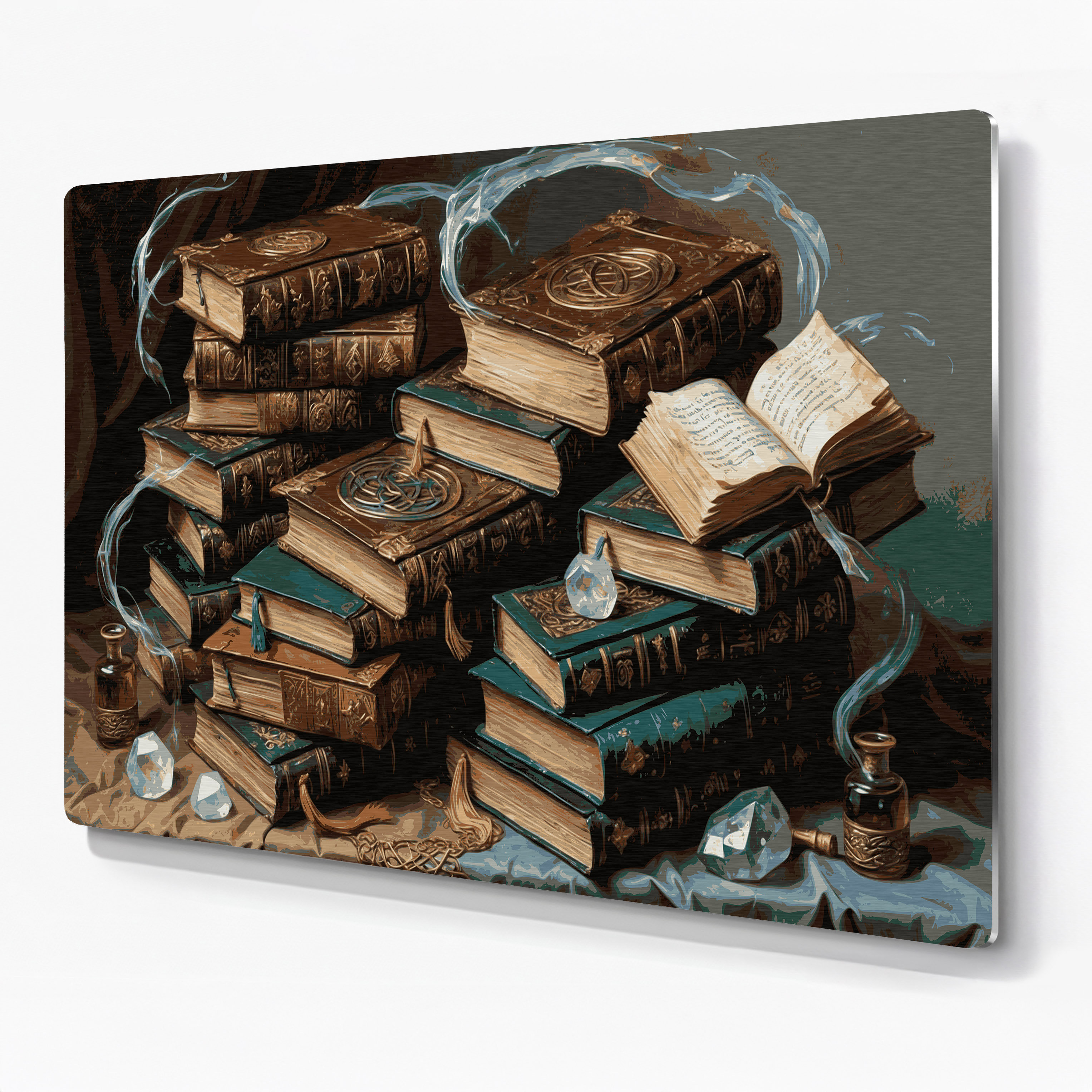 Hokku Designs Halloween Antique spell books Brown Metal Wall Art ...