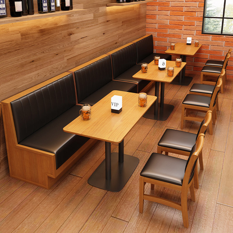 Canadian Linen Retro Industrial Style Restaurant Cafe Benches Faux ...