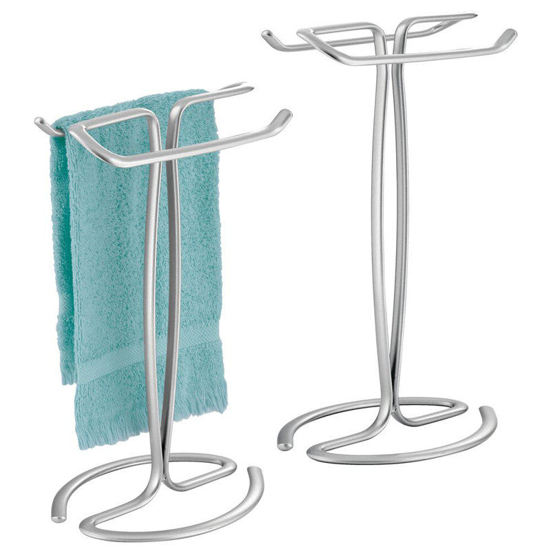 iDesign T-Shape Countertop Hand Towel Holder - Set of 2 - Chrome | Wayfair