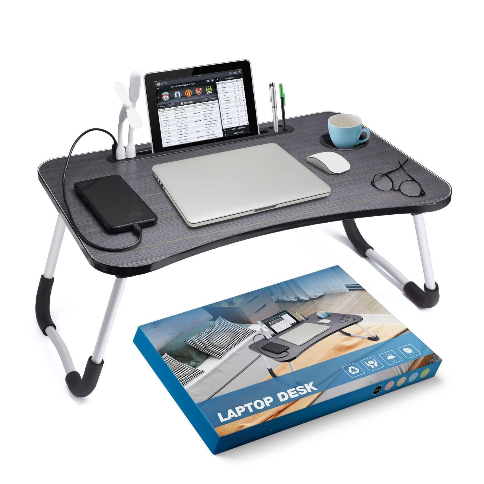 Inbox Zero Laptop Desk Foldable Bed Table Folding Breakfast Tray ...