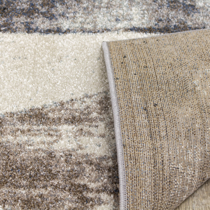 The Twillery Co.® Menoher Geometric Cream/Brown Area Rug | Wayfair