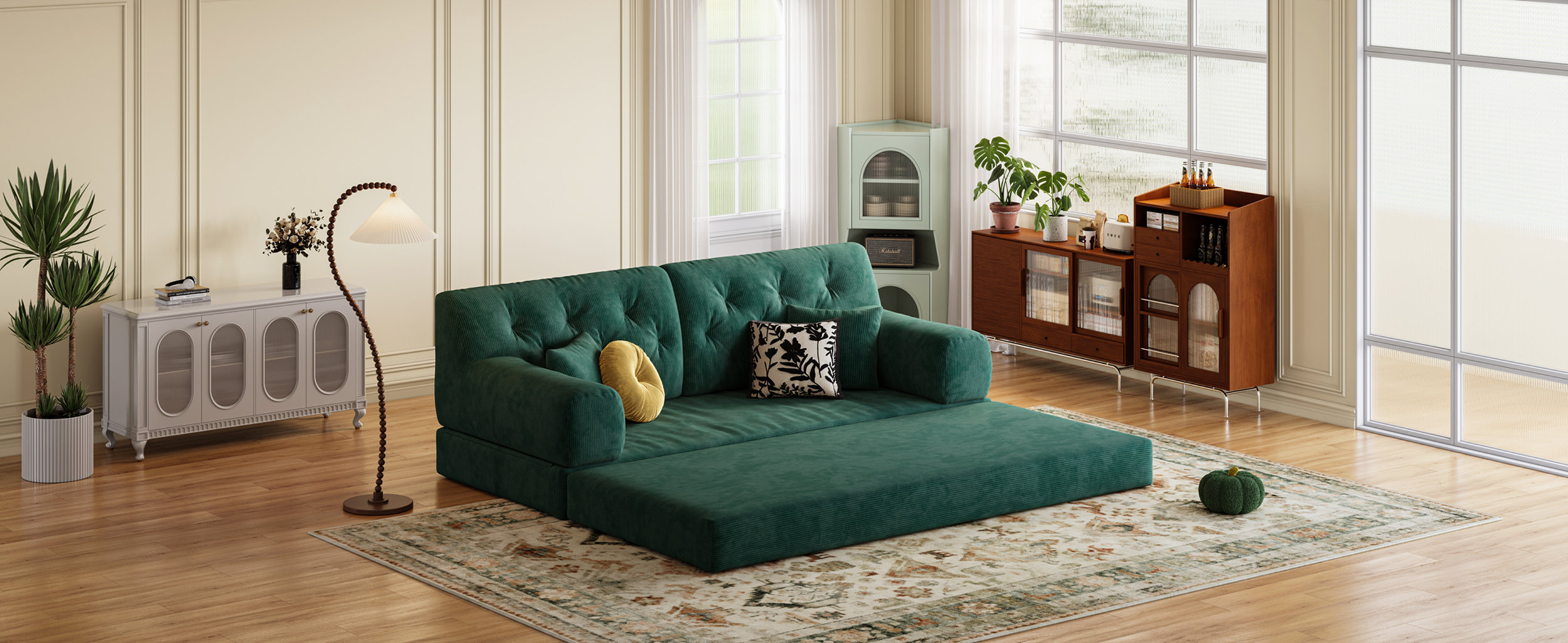 Latitude Run® Modular Sectional Sofa, Convertible Pudding Block Sofa ...