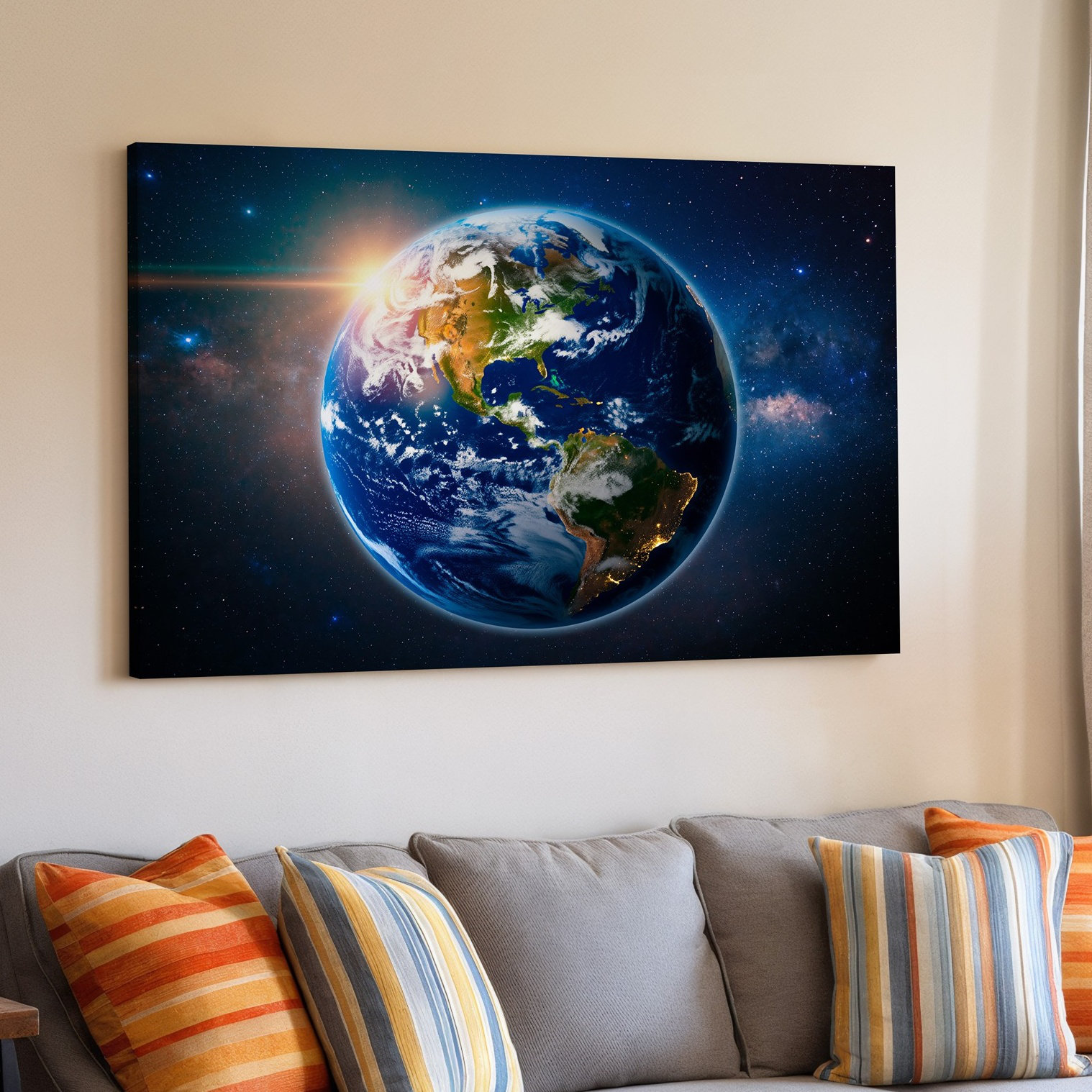 Winston Porter Canvas A Stunning View Of Earth From Space Showcasing A ...