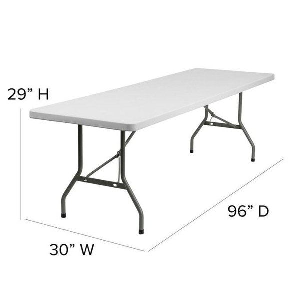 Amazingforless Plastic Rectangular Fold-in-Half Portable Folding Table ...