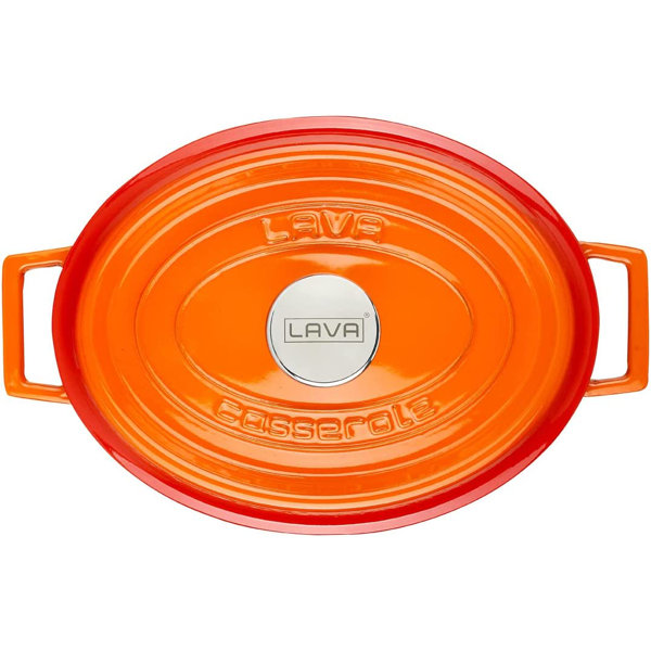 LAVA CAST IRON Lava Enameled Cast Iron Dutch Oven Oval with Trendy Lid ...