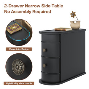Wildon Home® Chad Block 2 - Drawer Solid End Table, No Assembly ...