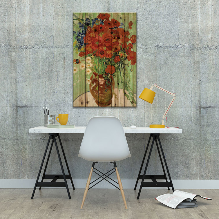 Wildon Home® Vase With Daisies And Poppies On Wood by Vincent Van Gogh ...