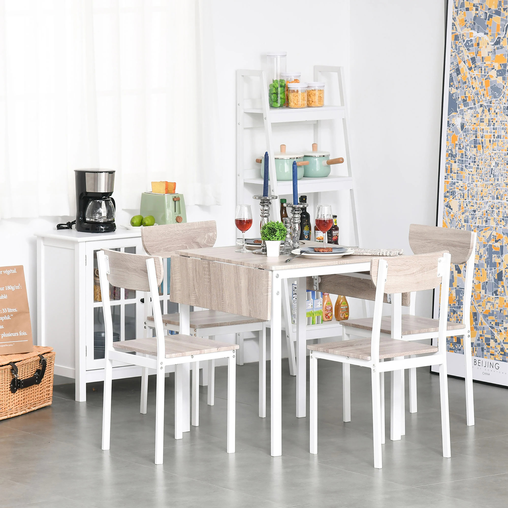 Ebern Designs Andeana Drop Leaf Dining Set & Reviews | Wayfair