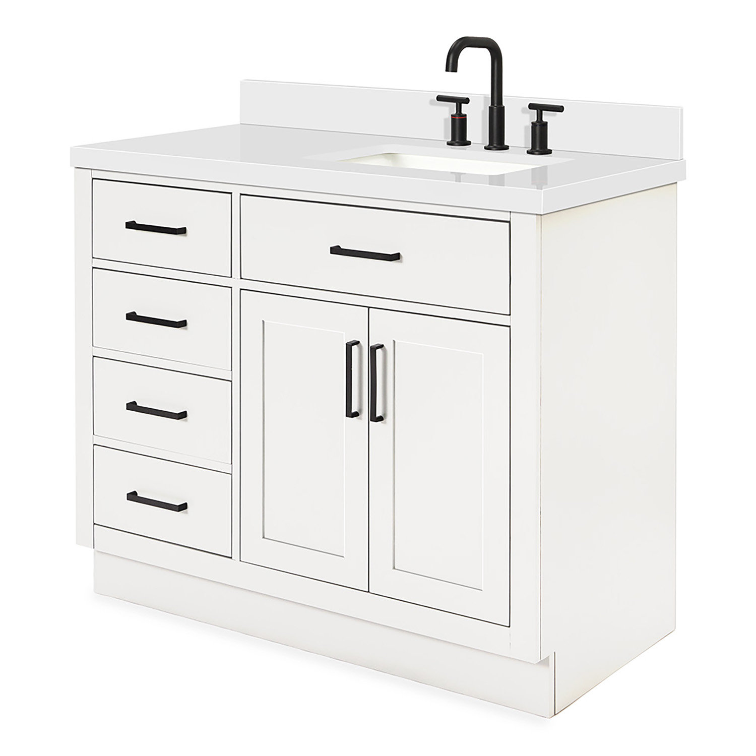 Wildon Home® Tidworth 42'' Solid Wood Single Bathroom Vanity with 1.5 ...