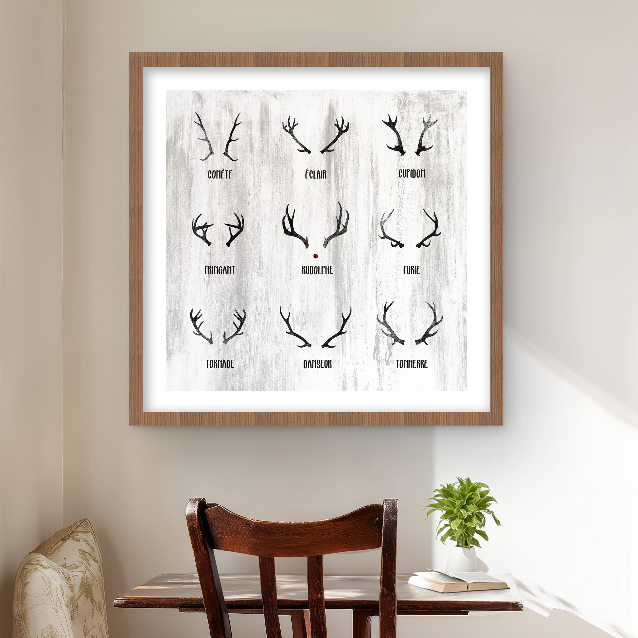 Lark Manor™ Santa Claus Reindeer - Holidays White Framed Matted Print ...