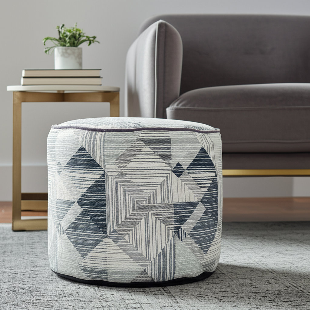 Latitude Run® Prisma Navy Tall Pouf - Wayfair Canada