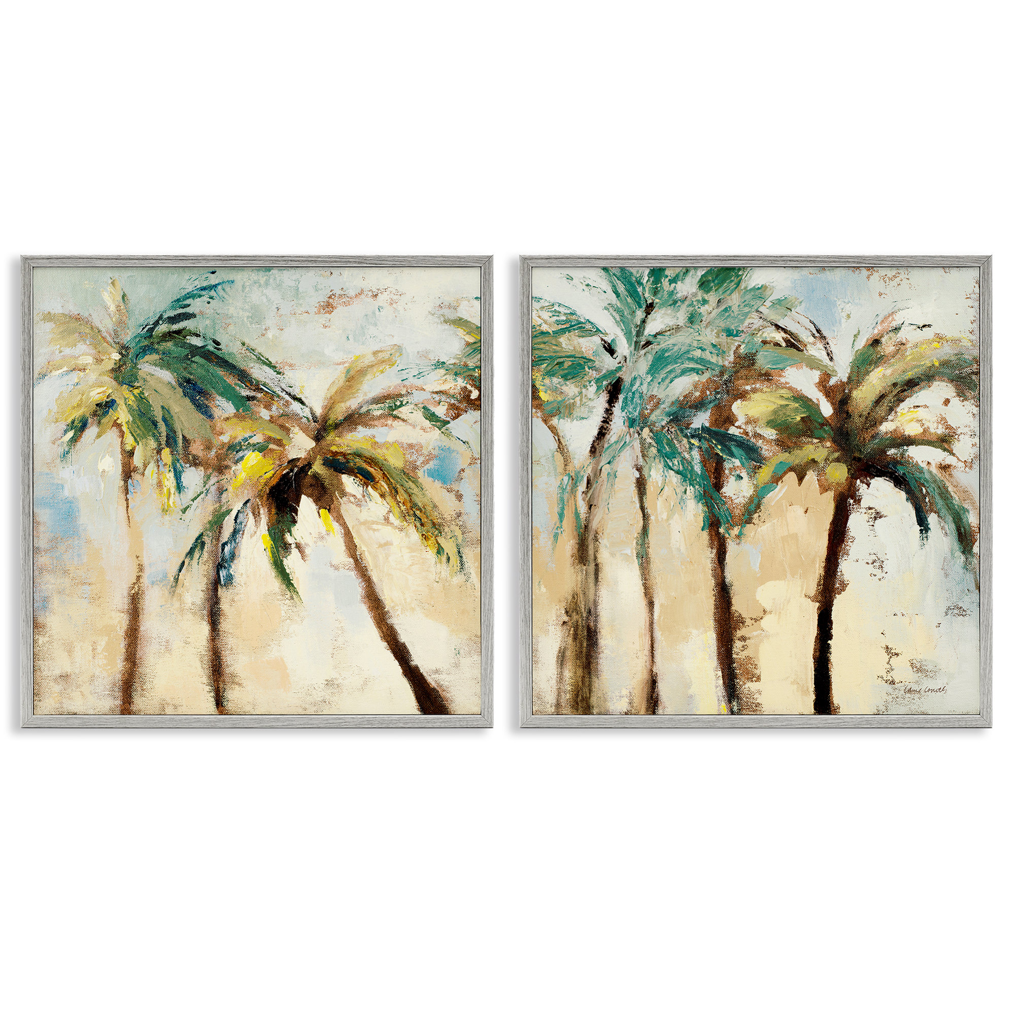 Dakota Fields Abstract Palm Trees 2 PC Giclee Art Set by Lanie Loreth ...