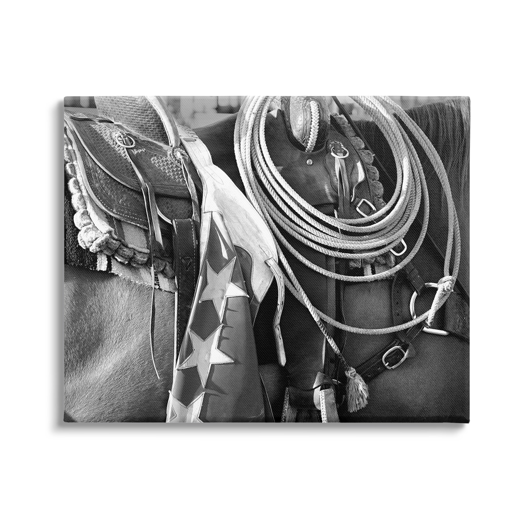 Wade Logan® Equestrian Saddle On Canvas by Steve Toole Print | Wayfair