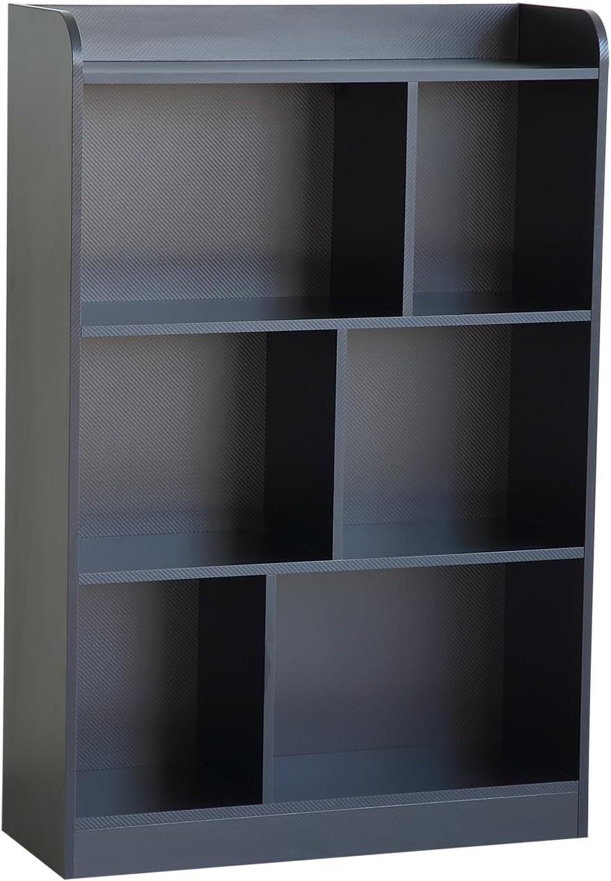 Latitude Run® Book Shelf With Back Panel Stability 6 Cube Bookcase ...