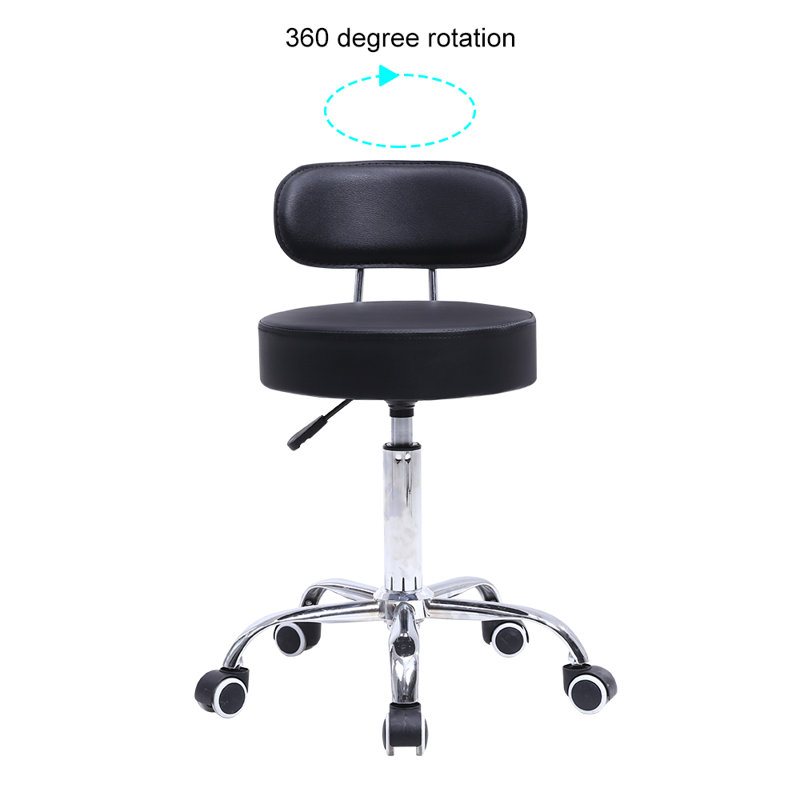 Inbox Zero Backed Adjustable Height Ergonomic Lab Stool with Wheels ...