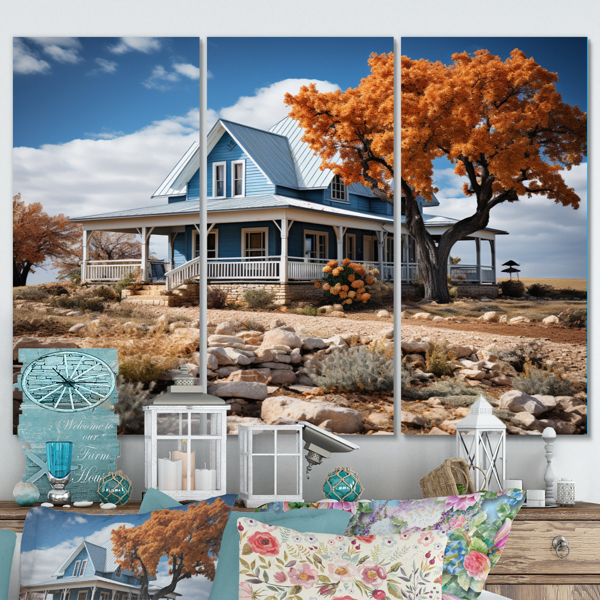 Design Art Farmhouse Quaint Homestead - Farm Metal Wall Art Set ...