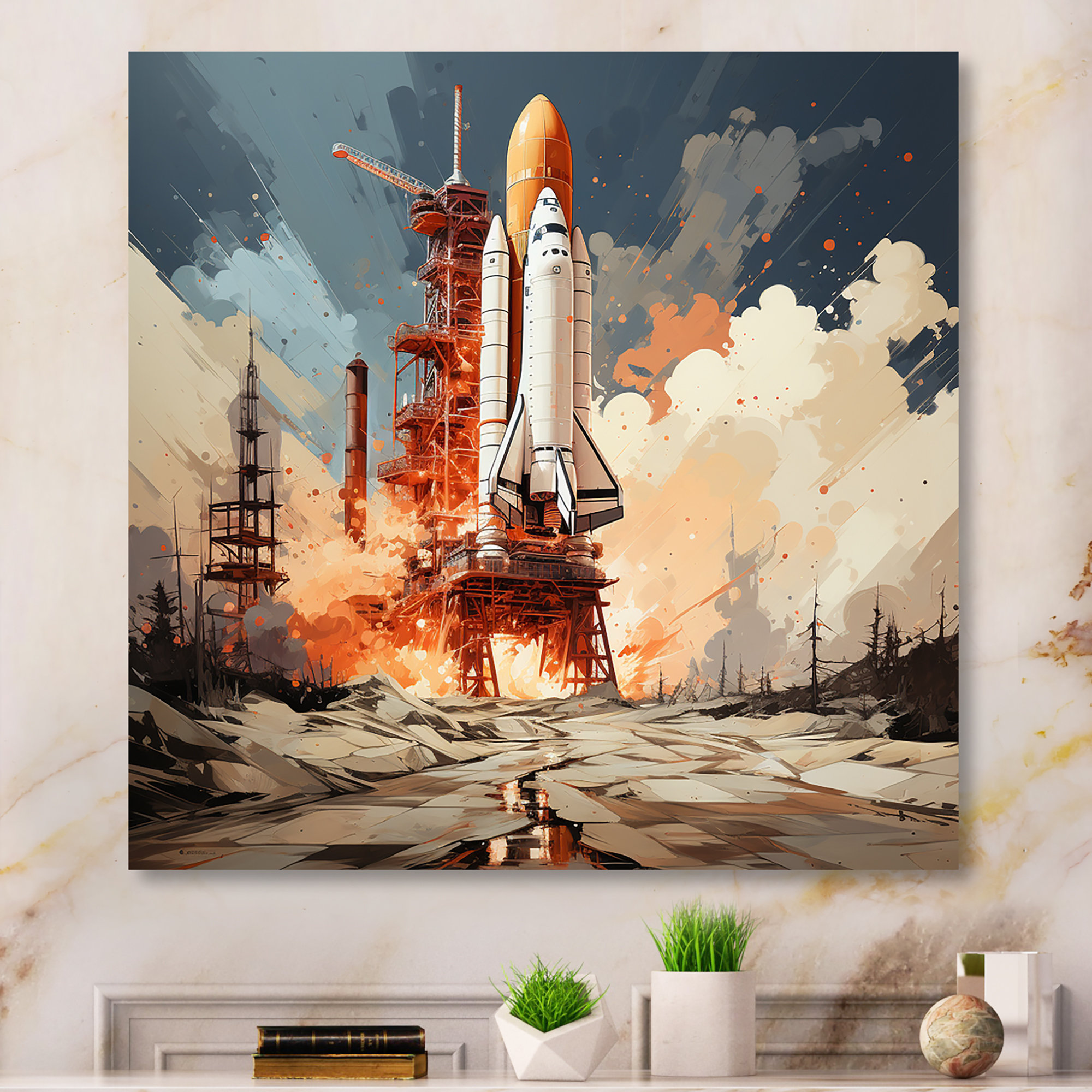 Red Barrel Studio® " Modern Space Shuttle Launch " on | Wayfair