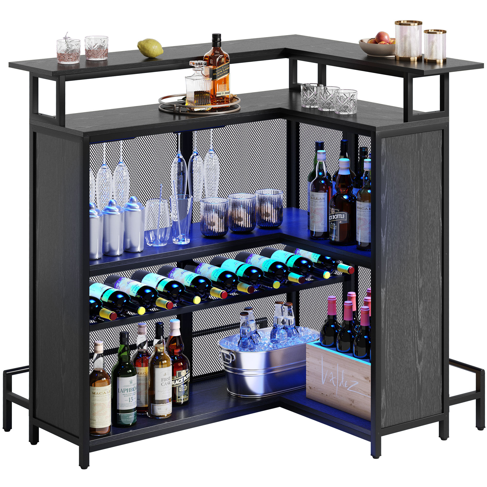 Trent Austin Design® Ono Bar Unit with Storage, Bar Cabinet with Music ...