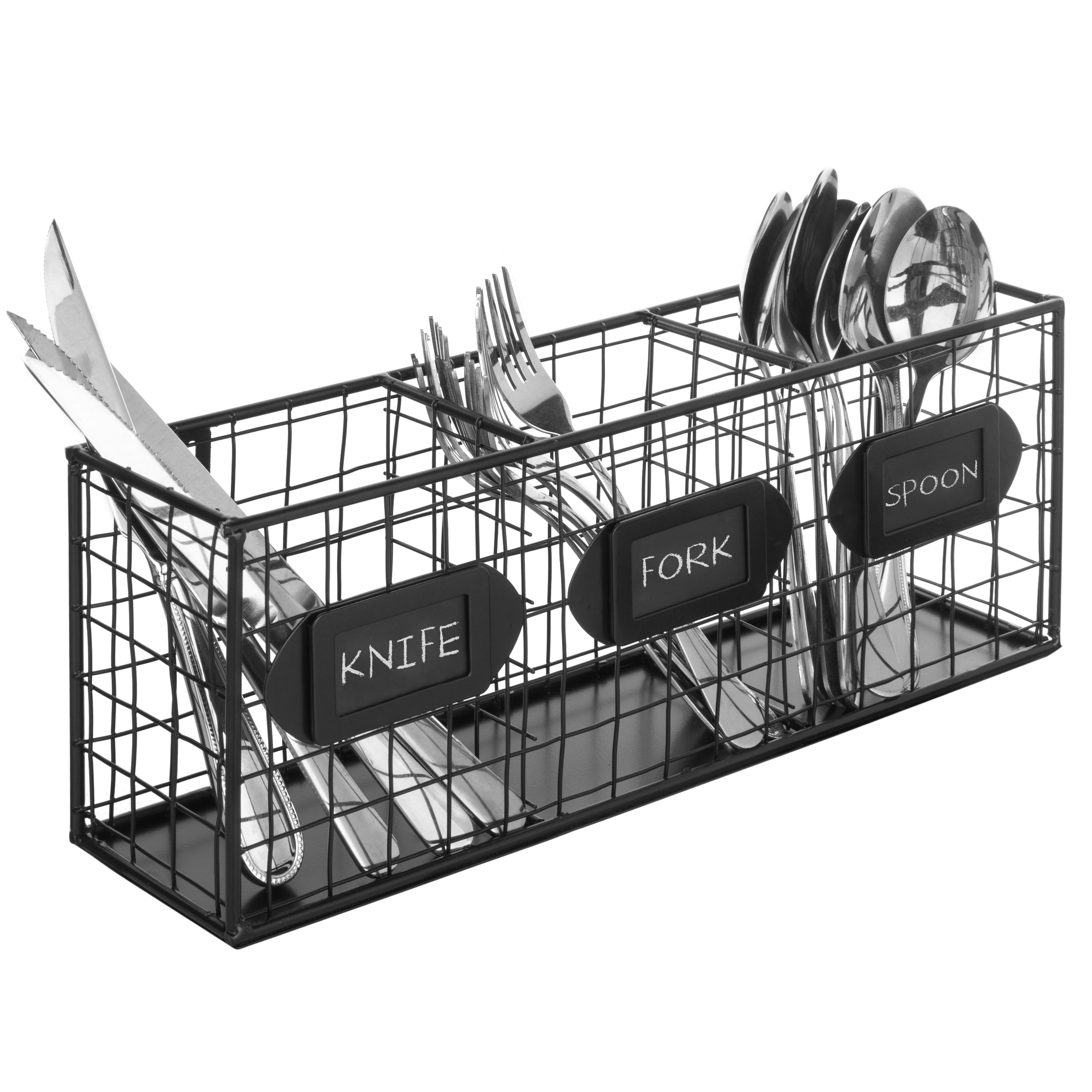Rebrilliant 3 Slot Metal Flatware Caddy & Reviews | Wayfair