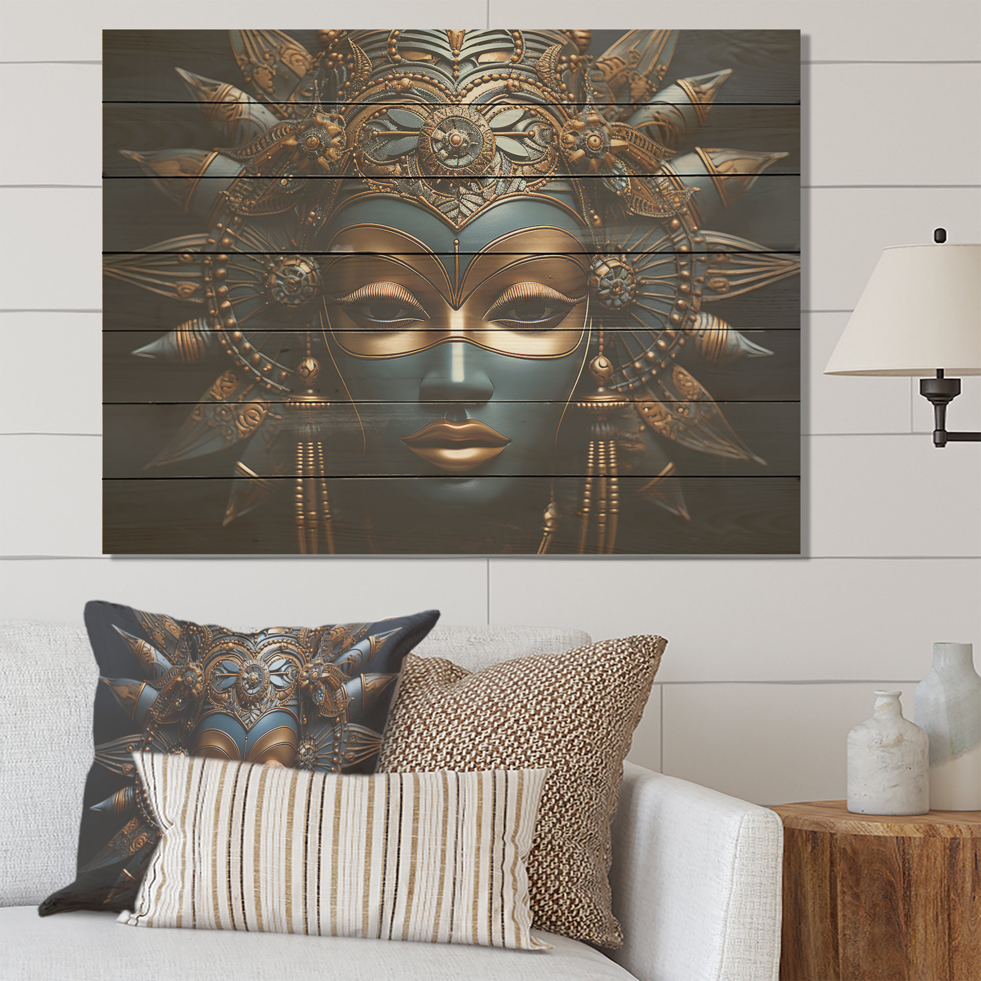 Ophelia & Co. Black Mende Beauty Woman Mask - African Mask On Wood ...