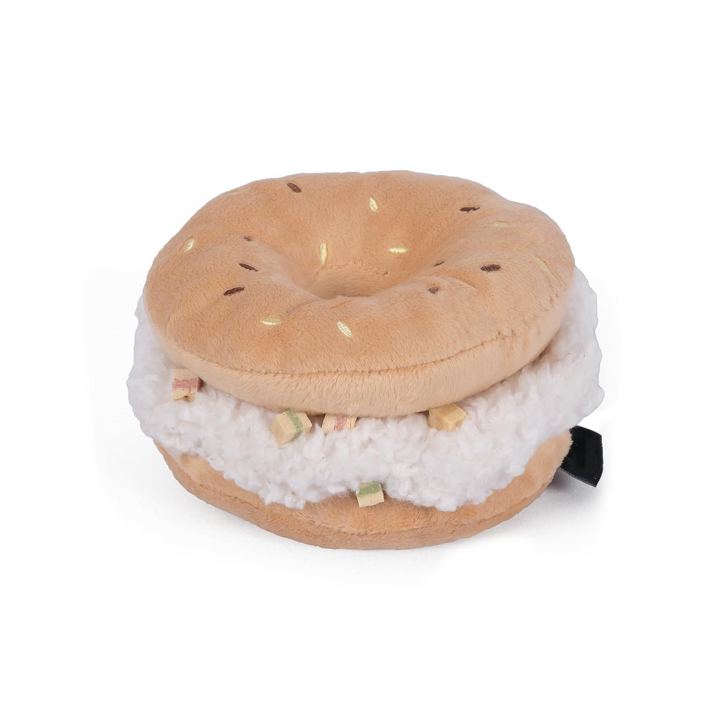 BBCPC Dog Plush Squeaky Toy, Bagel-Shaped Snuffle Puzzle for Small ...