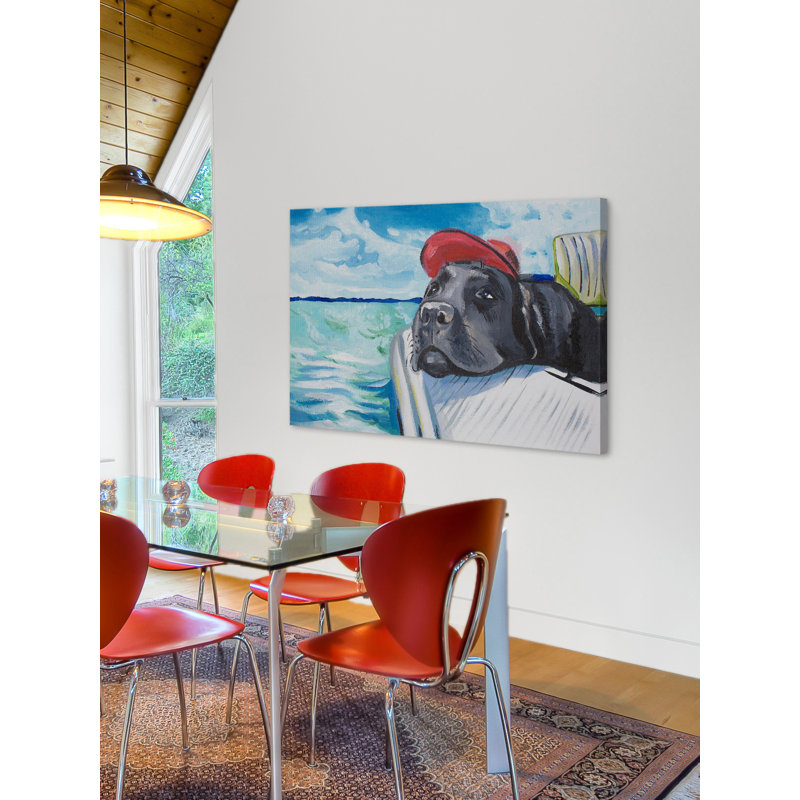 Longshore Tides Sailing Lab On Canvas by Eyre Tarney Print | Wayfair