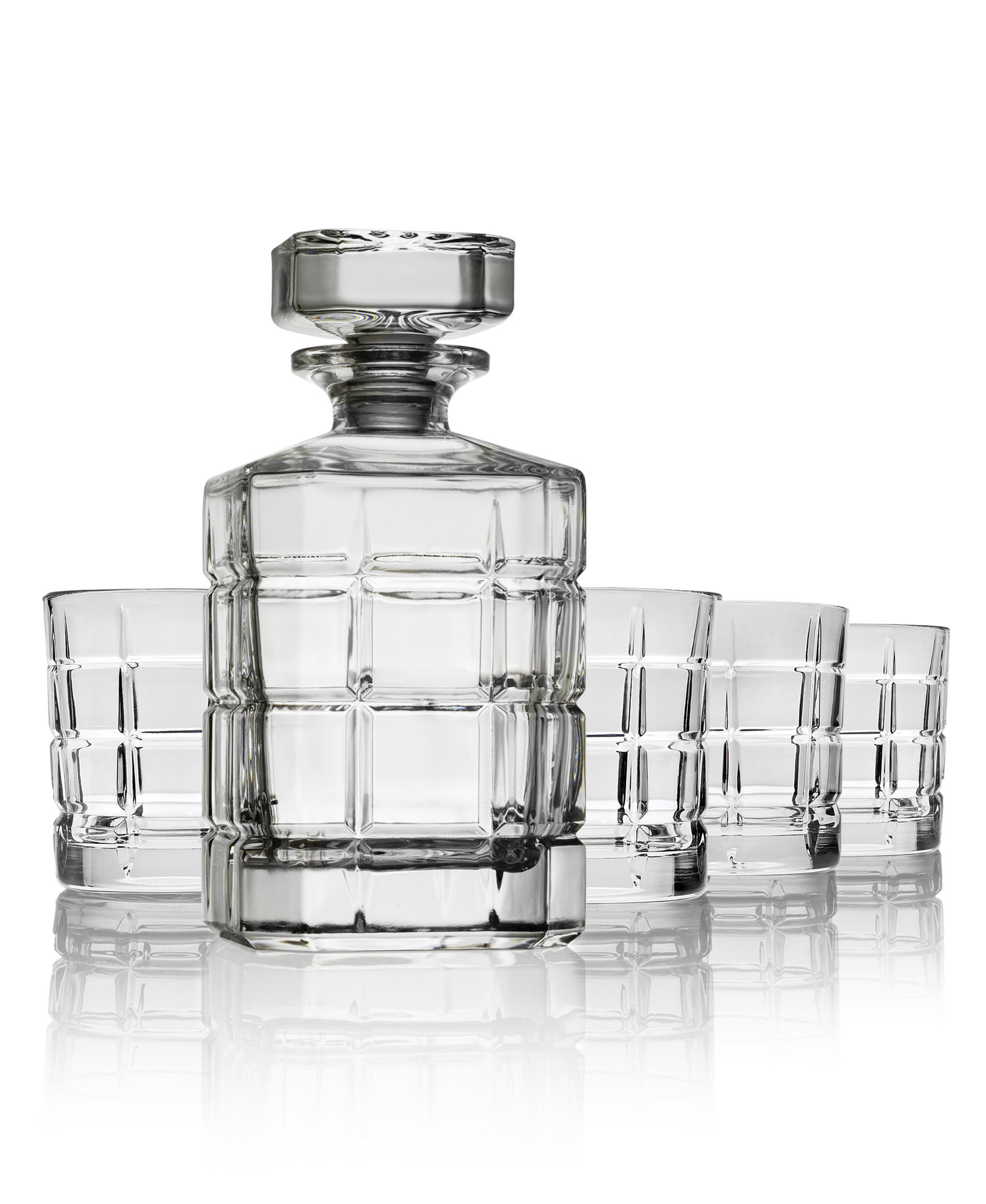 Godinger Silver Art Co Radius 5 Piece Whiskey Decanter Set & Reviews ...