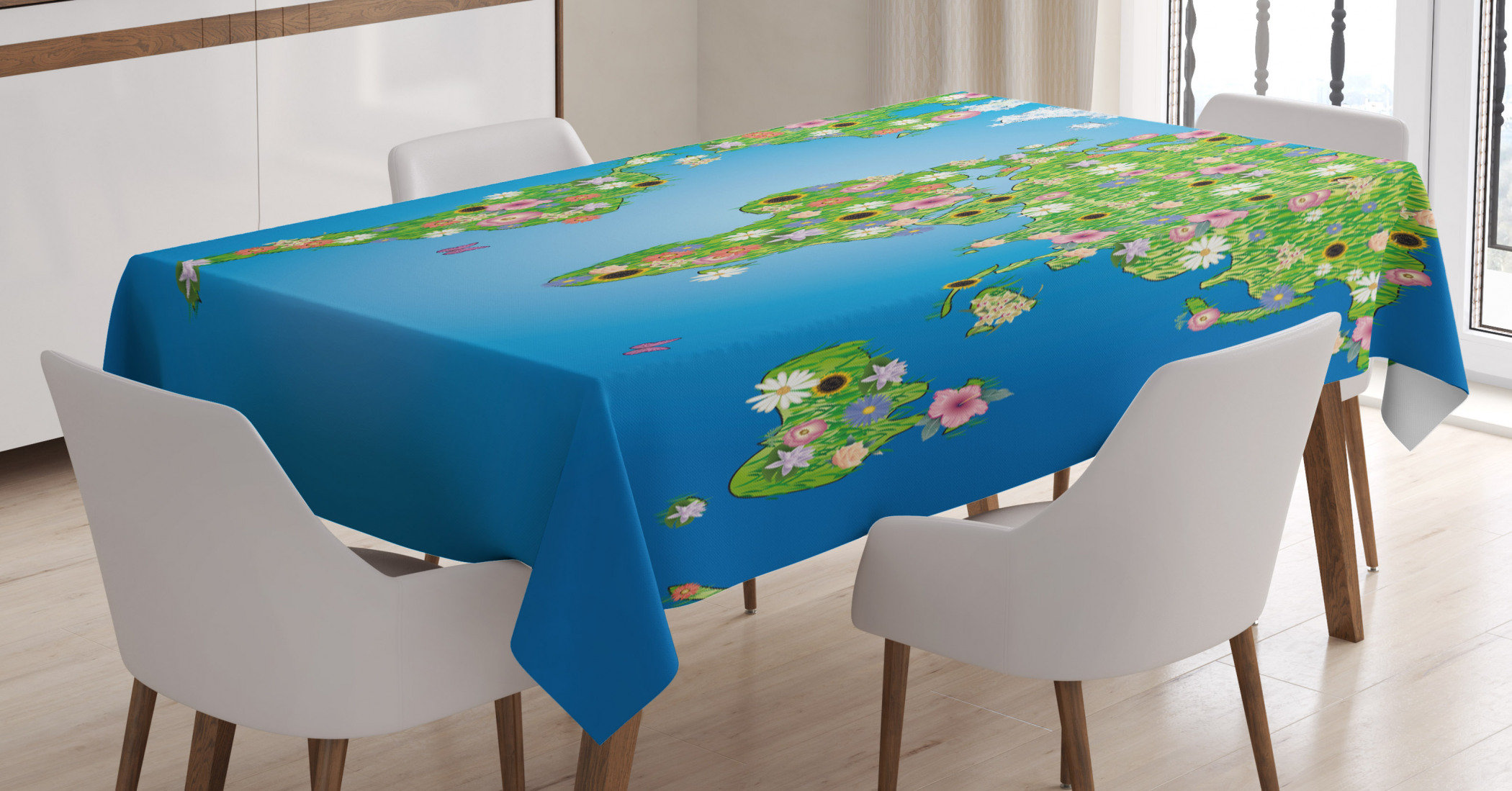 East Urban Home World Map Tablecloth | Wayfair