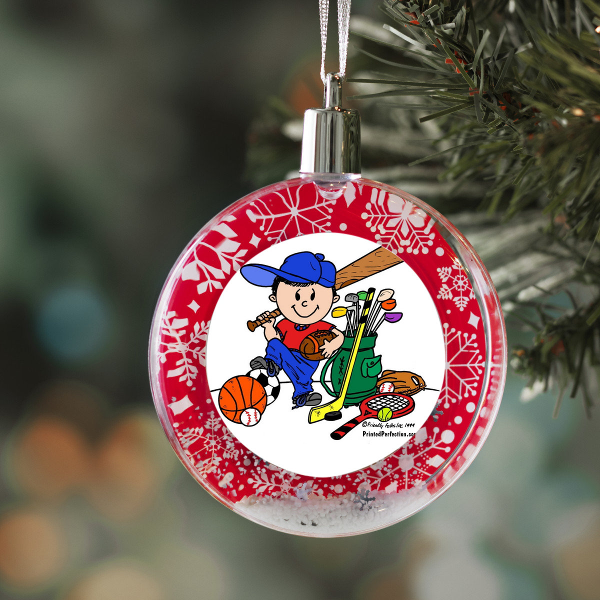 Printed Perfection Personalized Future Athlete - Male Christmas Snow ...