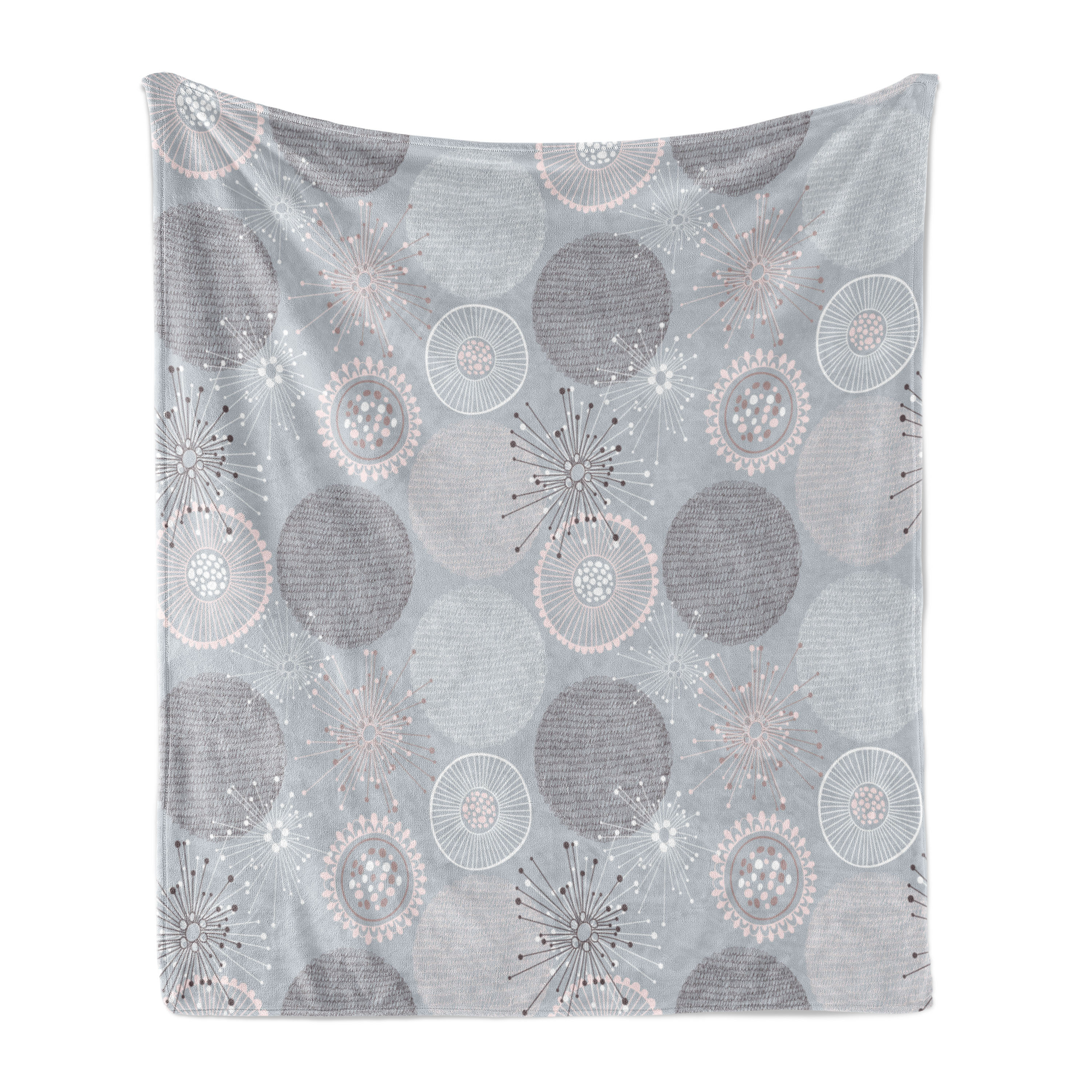 Ambesonne Abstract Fleece Throw Blanket Circular Pastel Shapes Pale ...