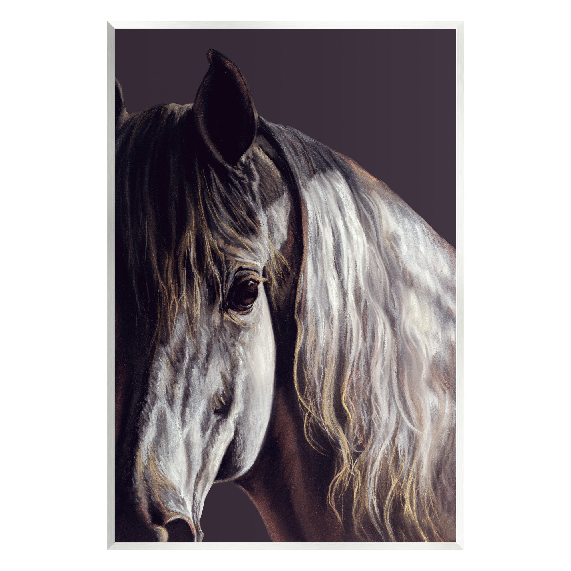 Stupell Industries Close Up Horse Face Portrait Wall Plaque Art By Kim ...