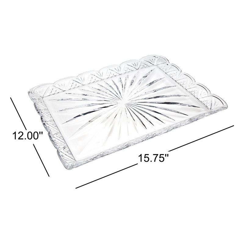 Godinger Silver Art Co Dublin Crystal Scalloped Bathroom/Vanity Tray ...