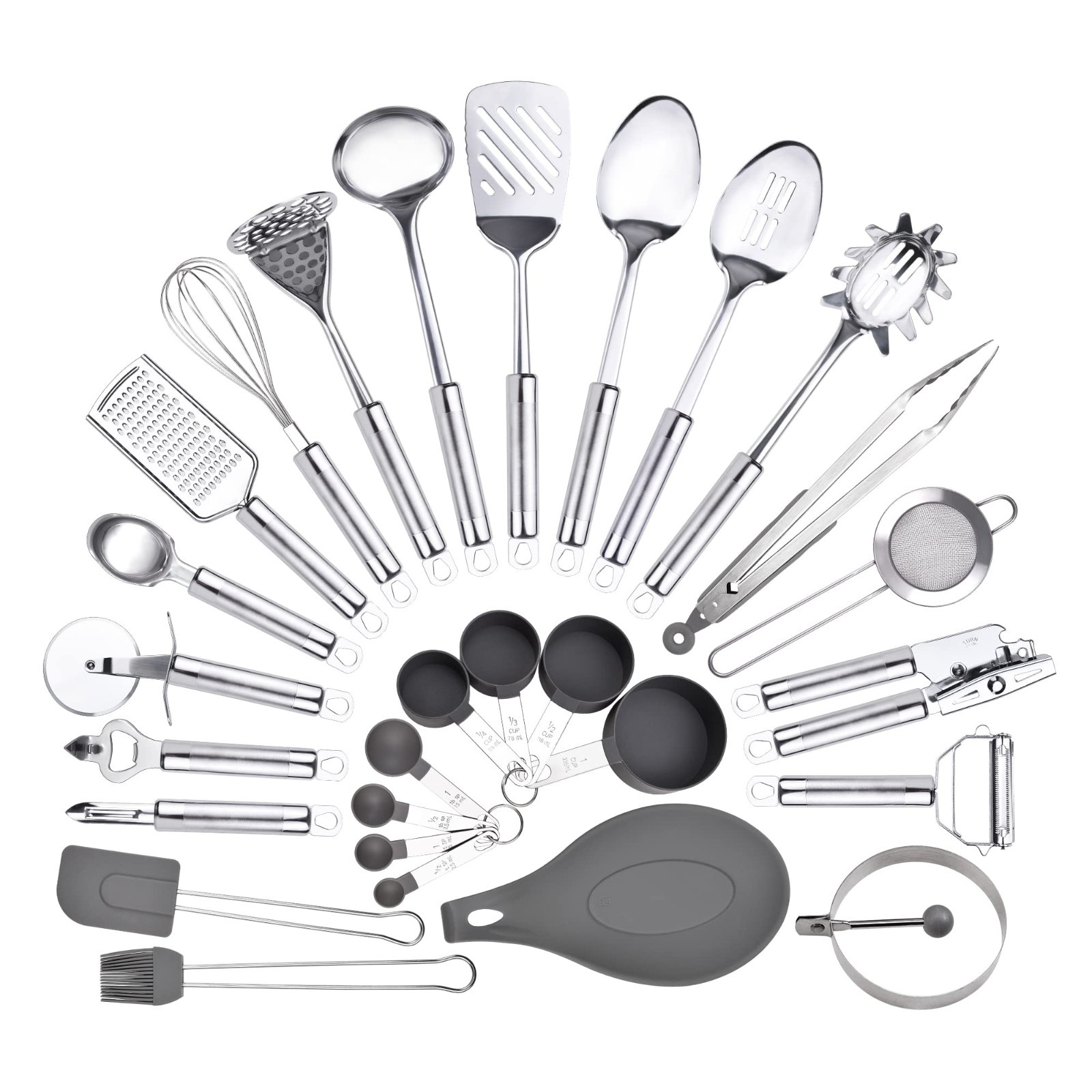 Orren Ellis Stainless steel kitchen utensil set | Wayfair