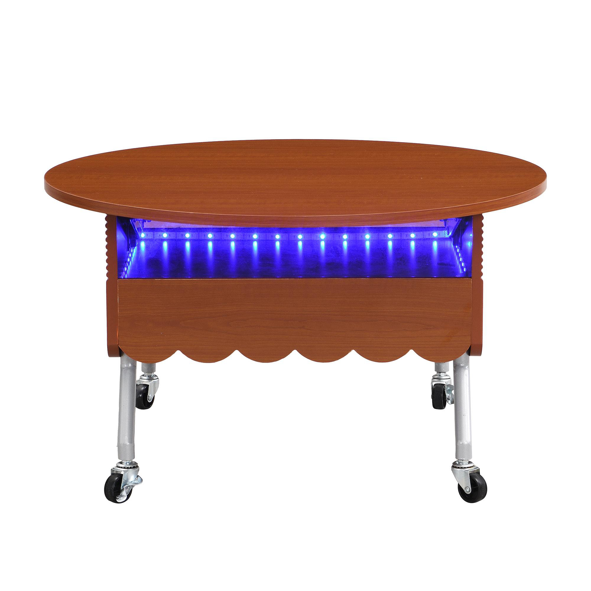 Latitude Run® Round Lift-Top Coffee Table with Wheels, Metal Frame and ...