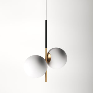 AllModern Drake 2 - Light Satin Brass/Black Unique/Statement Pendant ...