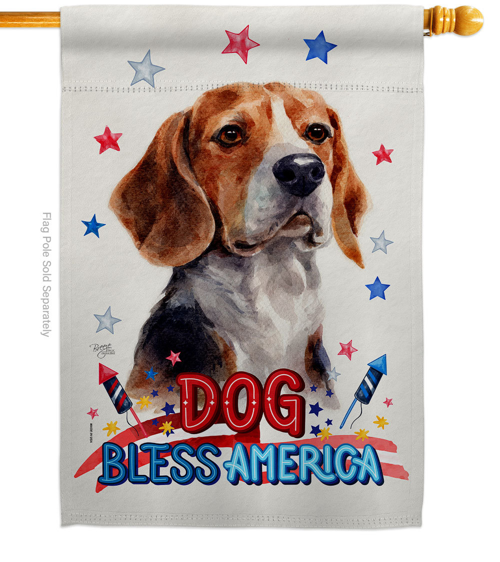 Breeze Decor Patriotic Beagle Hound 2-Sided Polyester 40 x 28 in. House ...