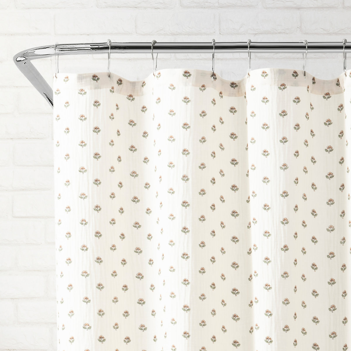 Peri Home Block Print Gauze Shower Curtain 72 X 72 Multi & Reviews ...