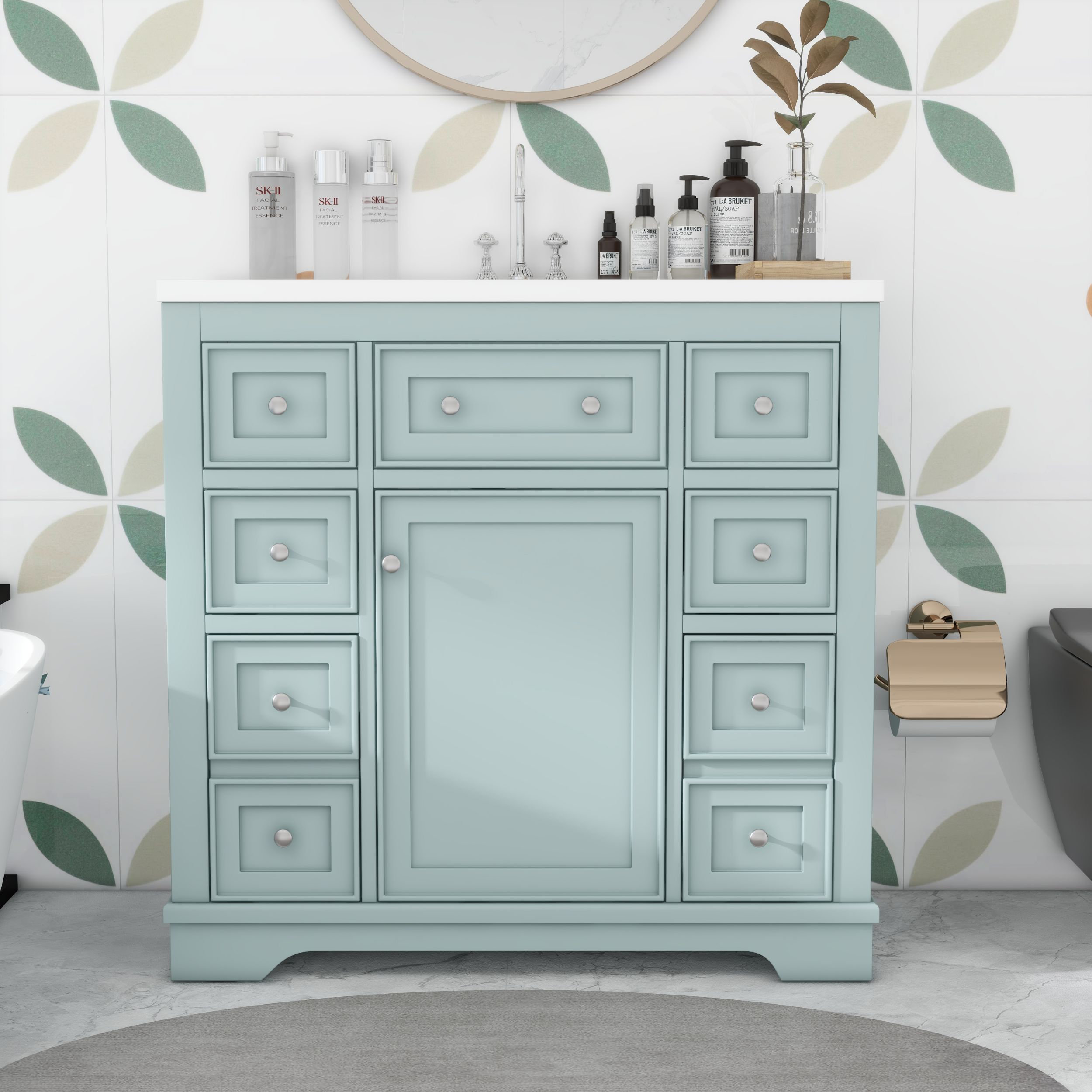 Charlton Home® Demaline Bathroom Vanity with Top | Wayfair