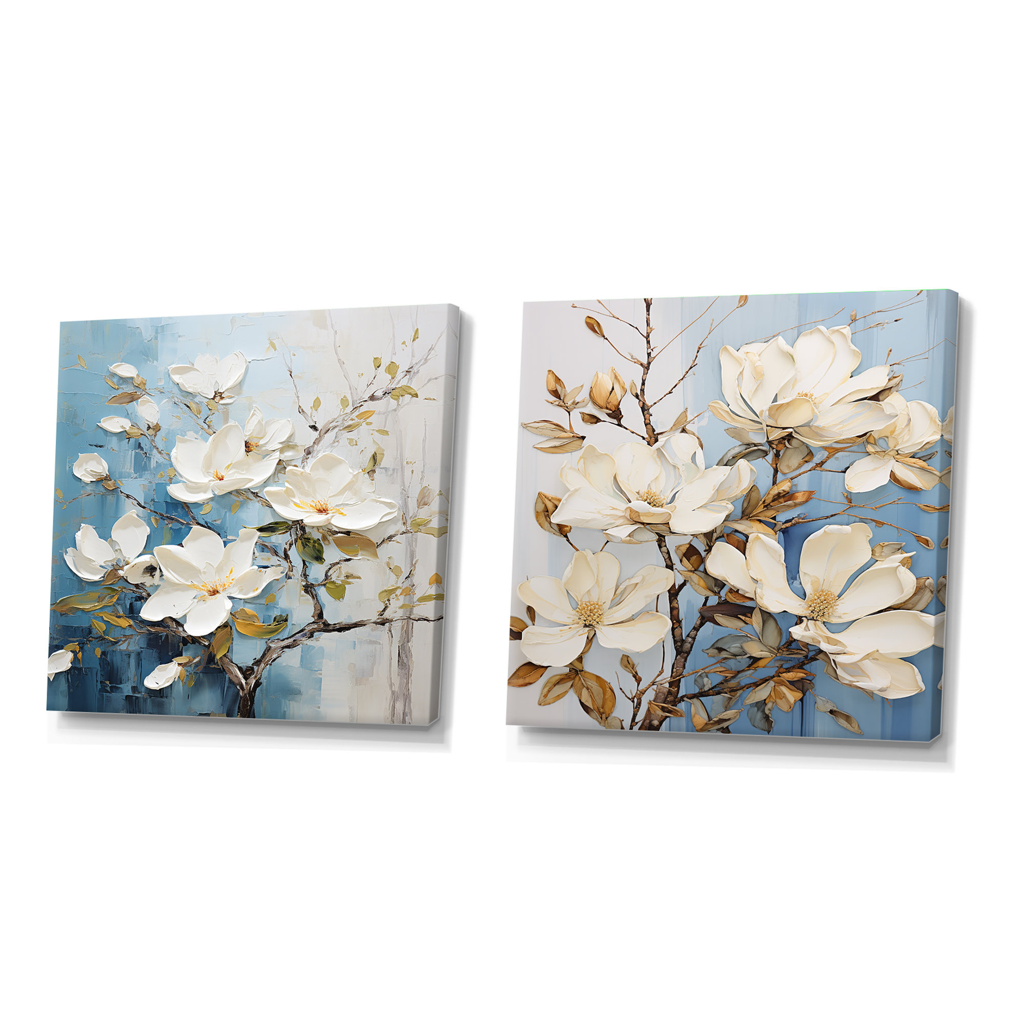 Winston Porter White And Gold Magnolia Petal Serenity - Magnolias ...