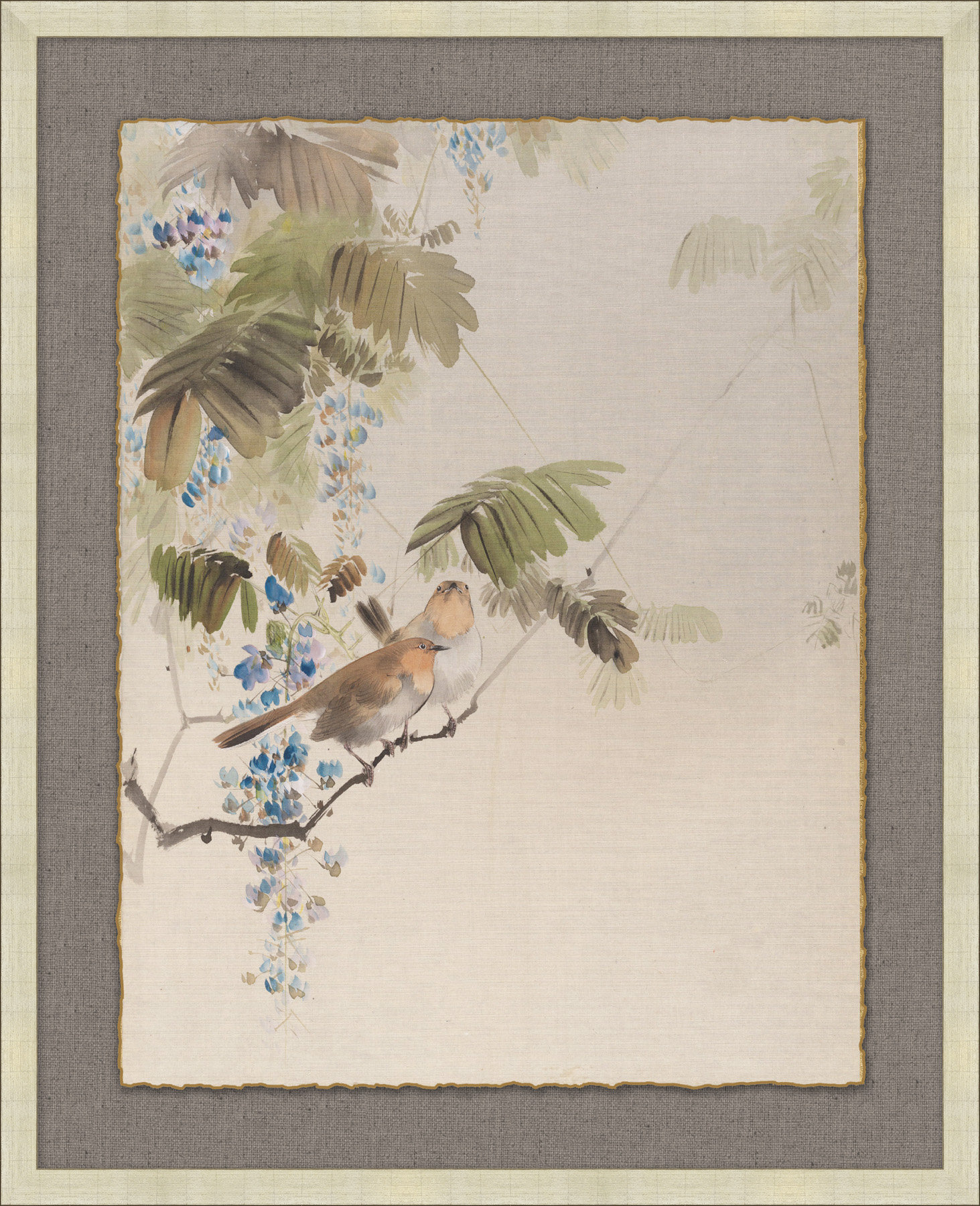 Wendover Art Group Eastern Birds 2 - Floater Frame Painting on Paper ...